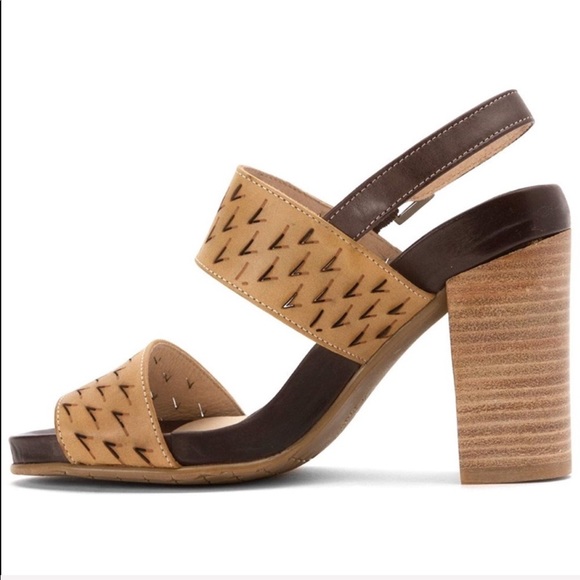 Anthropologie | Shoes | Cognac Leatherdistressed Perforated High Heels ...